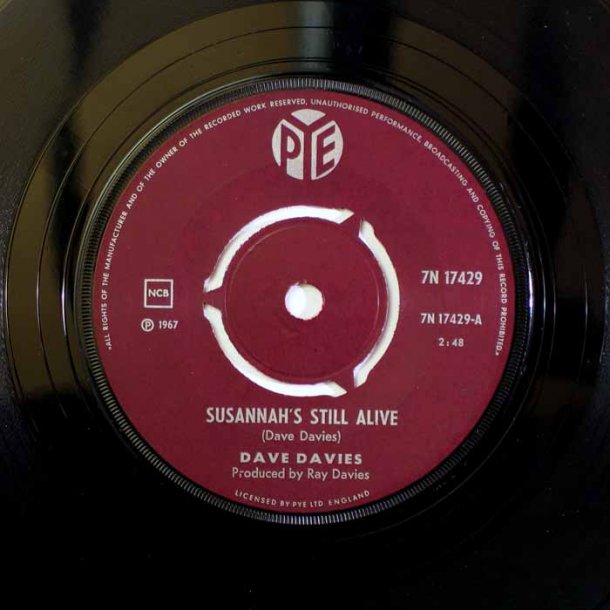 Susannah's Still Alive b/w Funny Face - 1967 Danish Pye label 2-track 7 ...