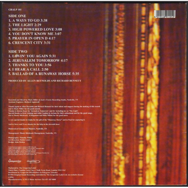 Cowgirl's Prayer - Original 1994 UK Grapevine label 11-track LP - All ...